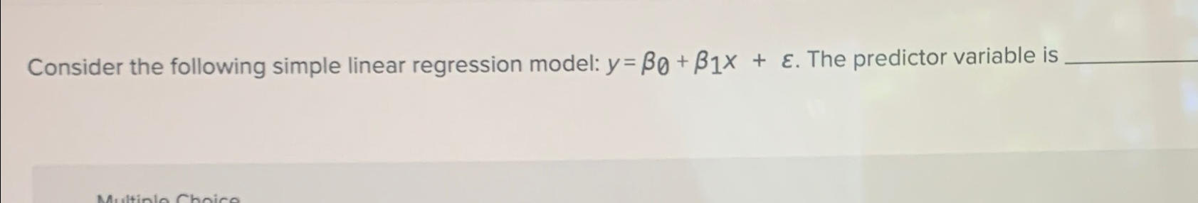 Solved Consider the following simple linear regression | Chegg.com