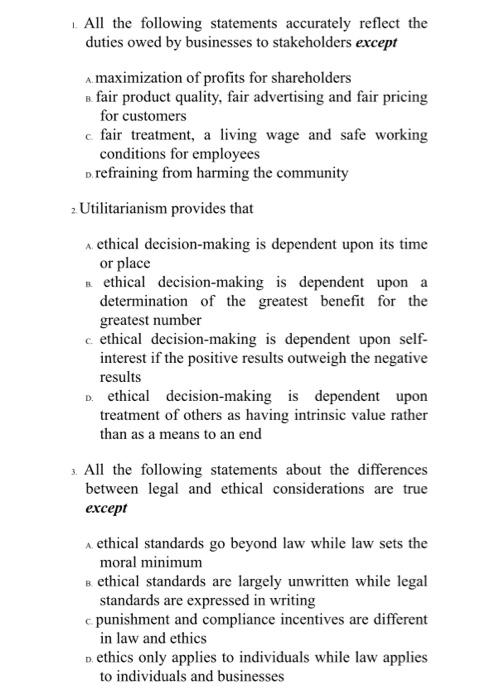 Solved All the following statements accurately reflect the | Chegg.com