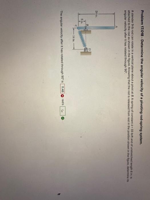 Solved Problem 17.018 - Determine the angular velocity of a | Chegg.com