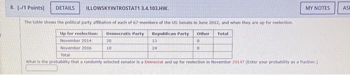 Solved 8. [-/1 Points) DETAILS ILLOWSKYINTROSTAT1 | Chegg.com