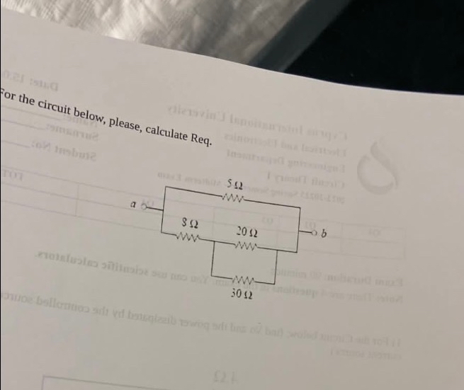 Solved Calculate Req for the following circuit as soon as | Chegg.com
