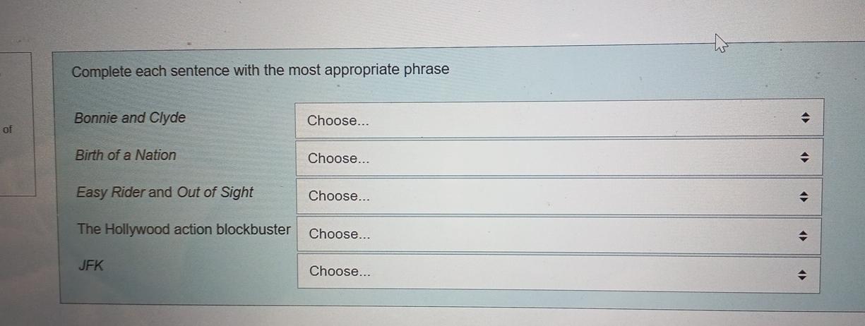 Solved Complete each sentence with the most appropriate | Chegg.com
