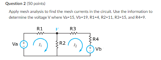 Solved Question 2 (50 ﻿points)Apply mesh analysis to find | Chegg.com