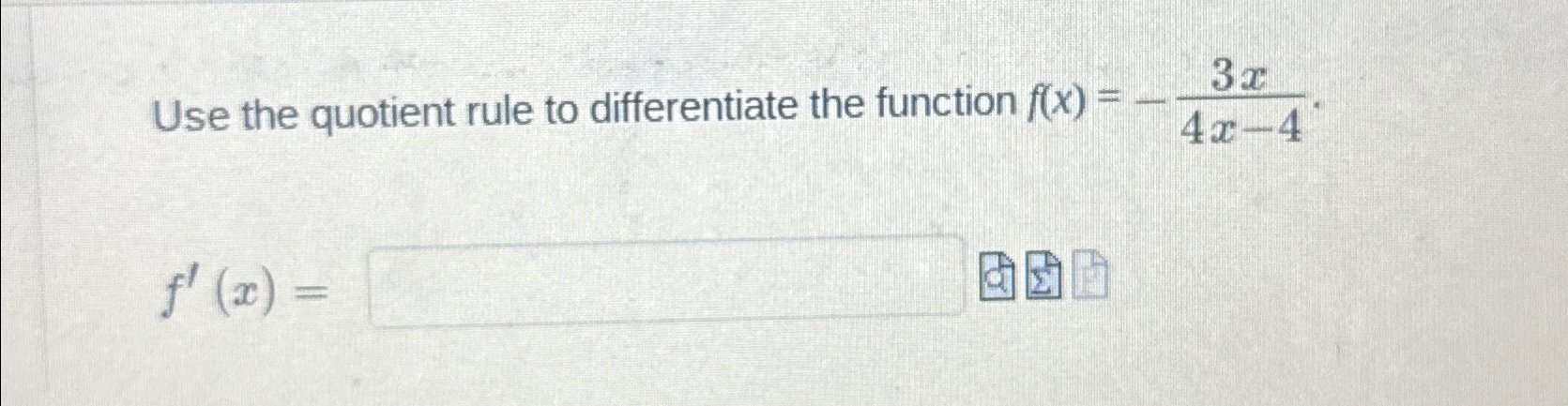 Solved Use the quotient rule to differentiate the function | Chegg.com