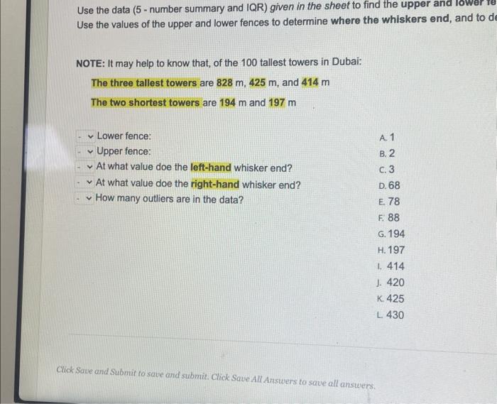 Solved Consider the Tallest Towers B data in the Excel | Chegg.com