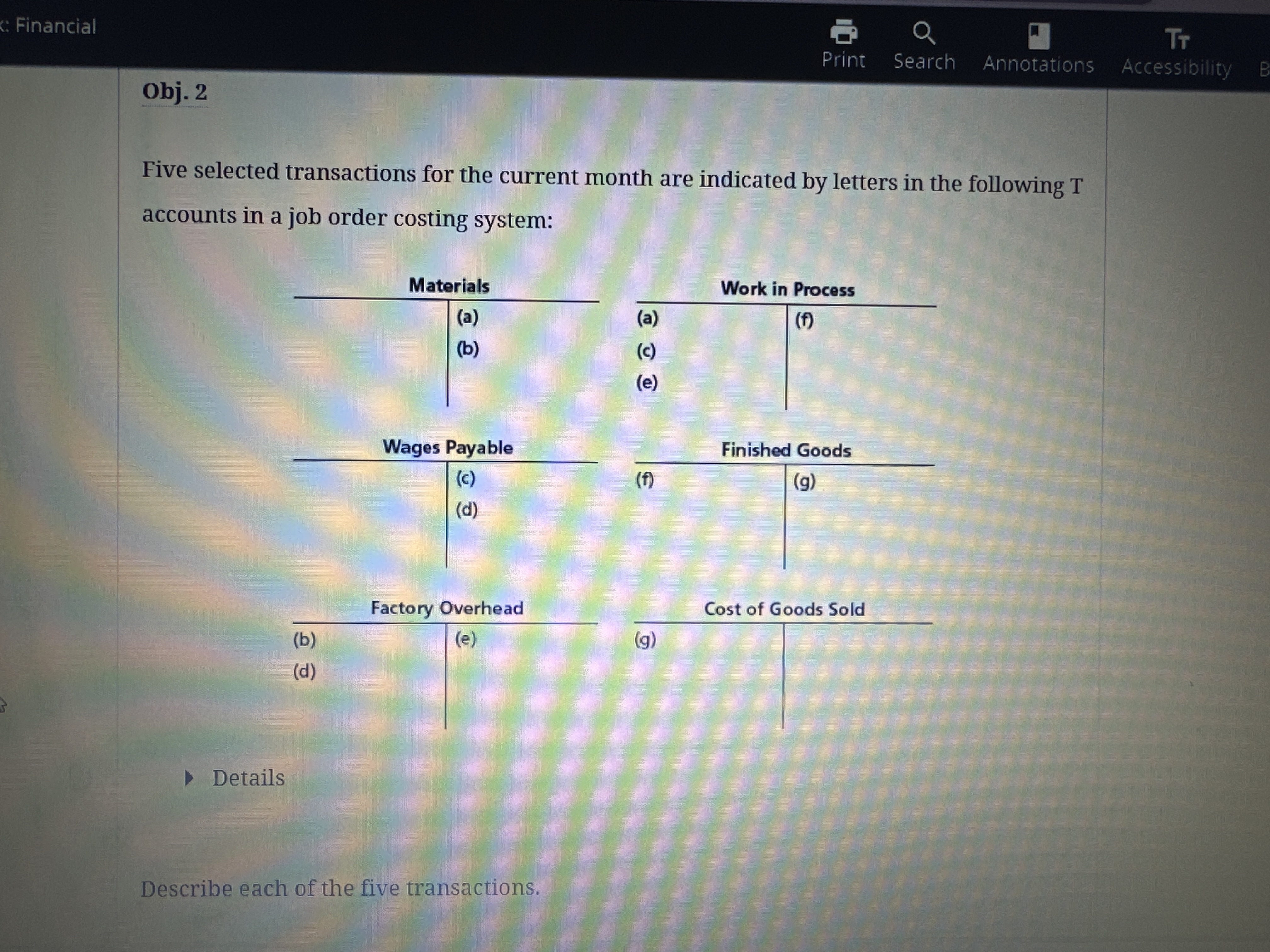 Solved Obj. 2Five selected transactions for the current | Chegg.com