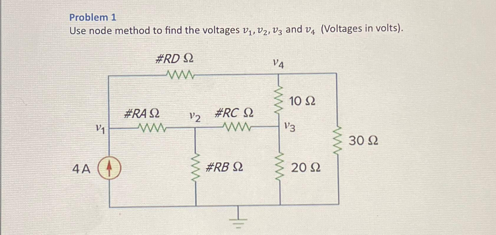 Solved Problem 1Use node method to find the voltages | Chegg.com