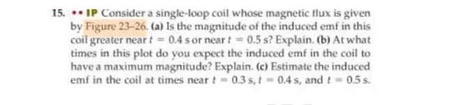 IP Consider a single-loop coil whose magnetic flux is | Chegg.com