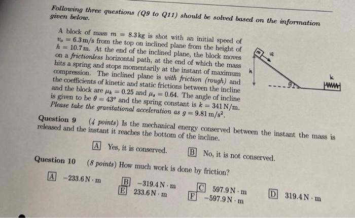 Solved Following three questions (Q9 to Q11) should be | Chegg.com