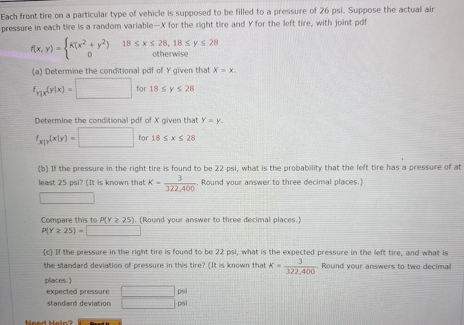 Solved Each front tire on a particular type of vehicle is | Chegg.com
