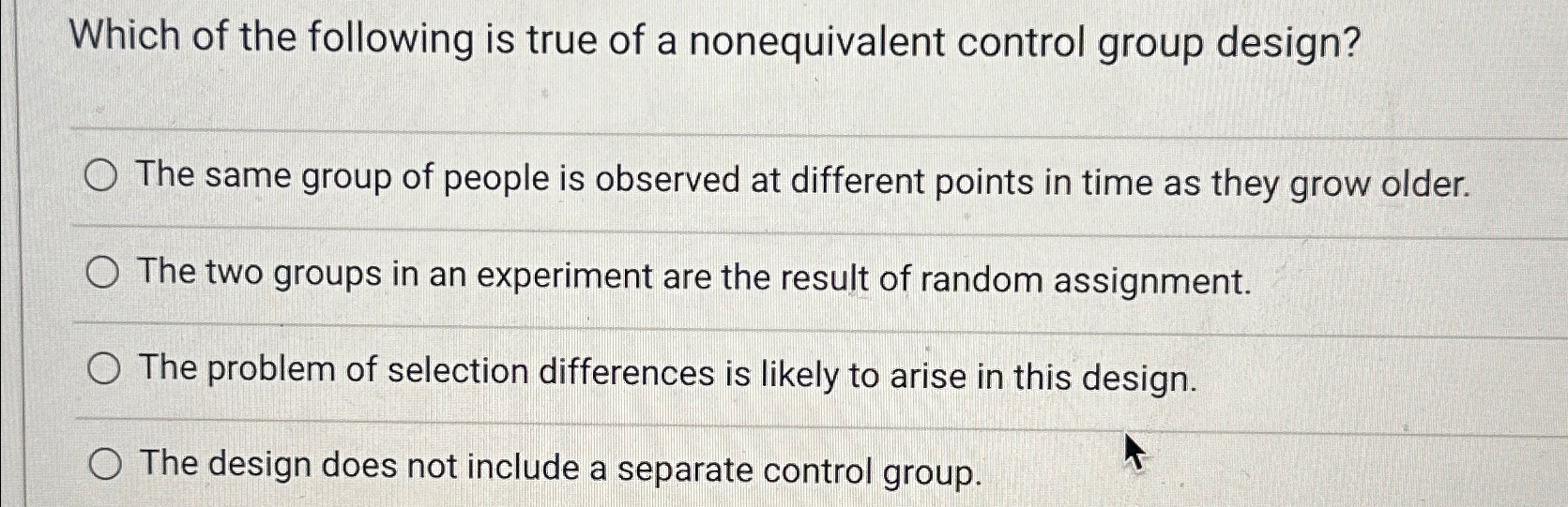 Solved Which of the following is true of a nonequivalent | Chegg.com