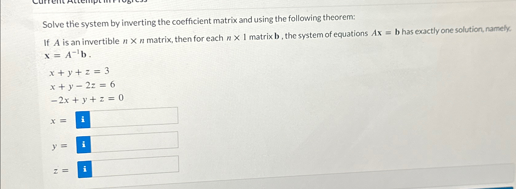 Solved Solve The System By Inverting The Coefficient Matrix 1353