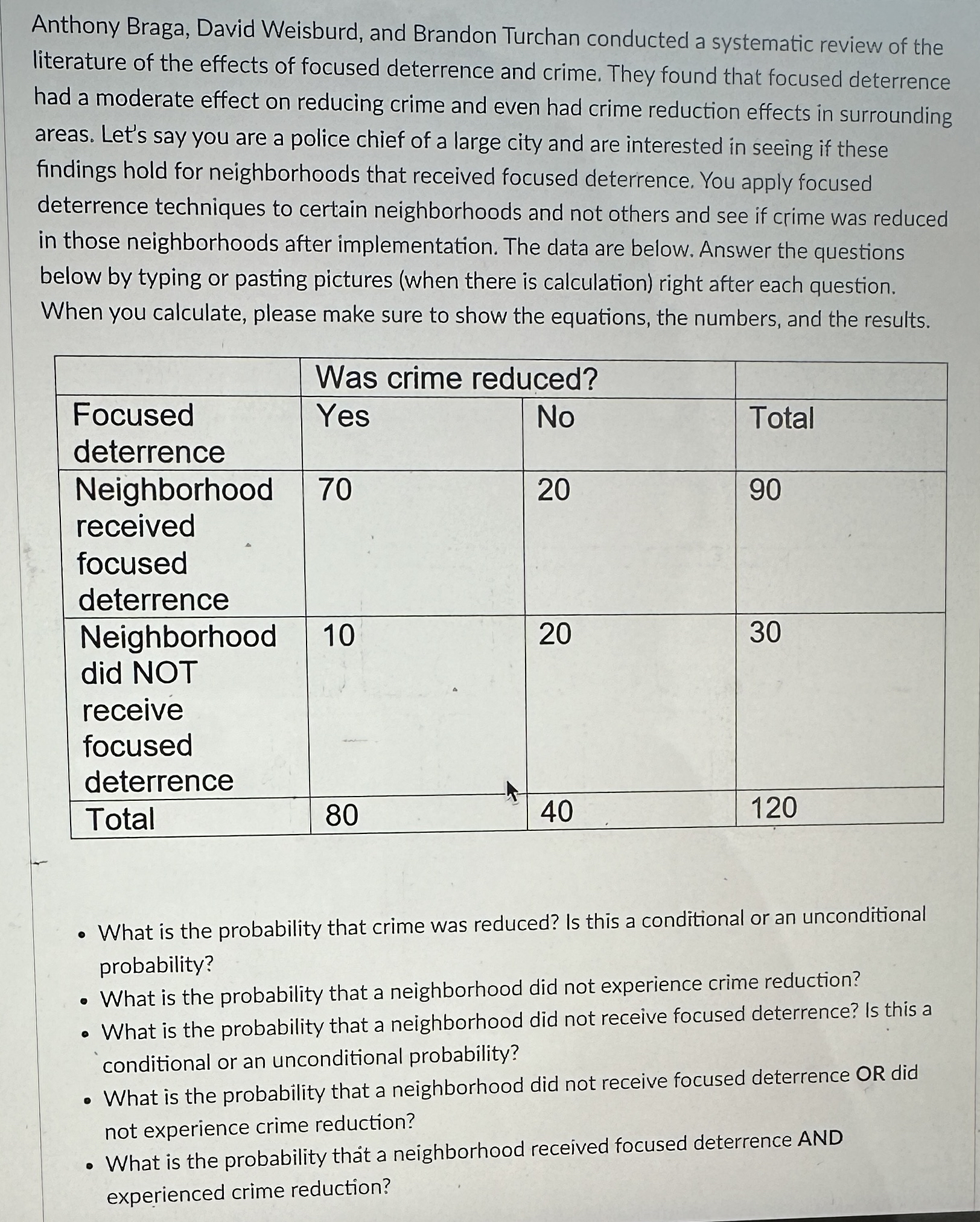 Solved Anthony Braga, David Weisburd, and Brandon Turchan | Chegg.com