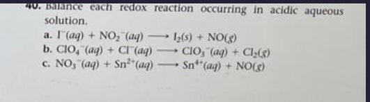 Solved balance each redox reaction occurring in acidic | Chegg.com