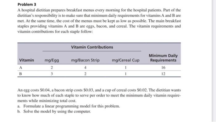 Solved 1. Formulate linear programming (clearly state | Chegg.com