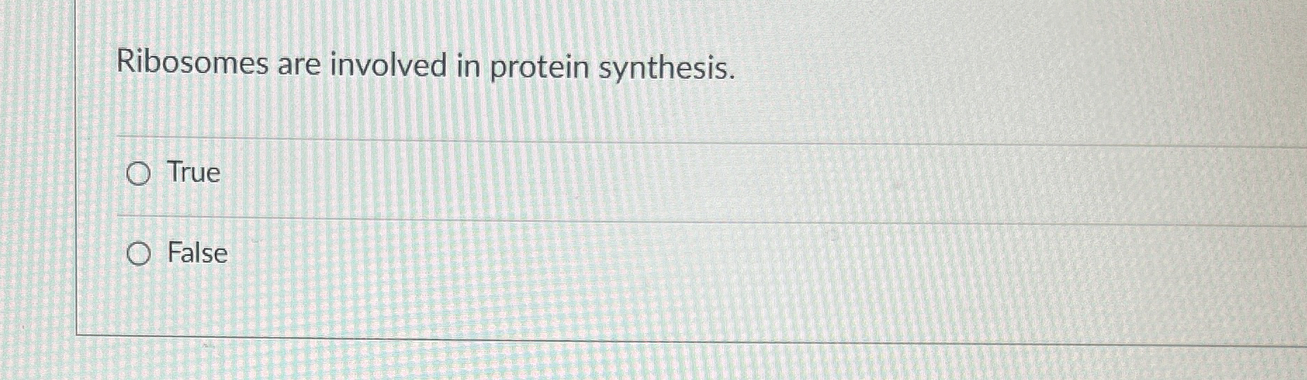 Solved Ribosomes are involved in protein synthesis.TrueFalse | Chegg.com