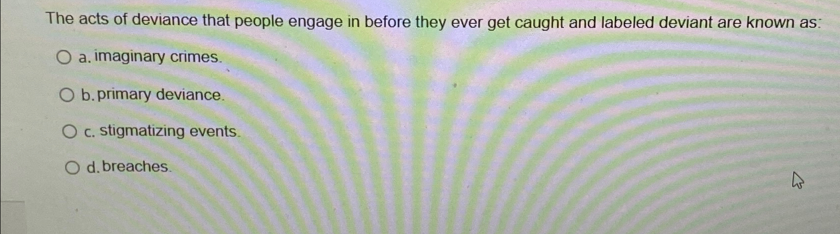 Solved The acts of deviance that people engage in before | Chegg.com
