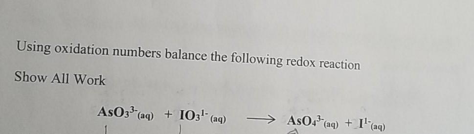 Solved C. Balancing Redox Reactions Using Oxidation Numbers | Chegg.com