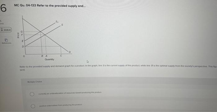 MC Qu. 04-133 Refer to the provided supply and... | Chegg.com MC Qu. 04-133 Refer to the provided supply and... | Chegg.com