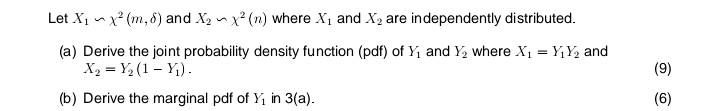 Solved Let X1∼χ2(m,δ) and X2∽χ2(n) where X1 and X2 are | Chegg.com