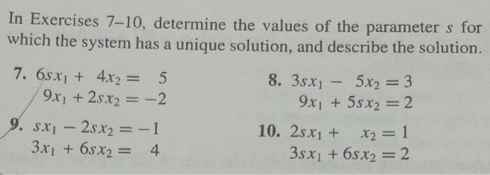 Solved In Exercises 7 10 Determine The Values Of The