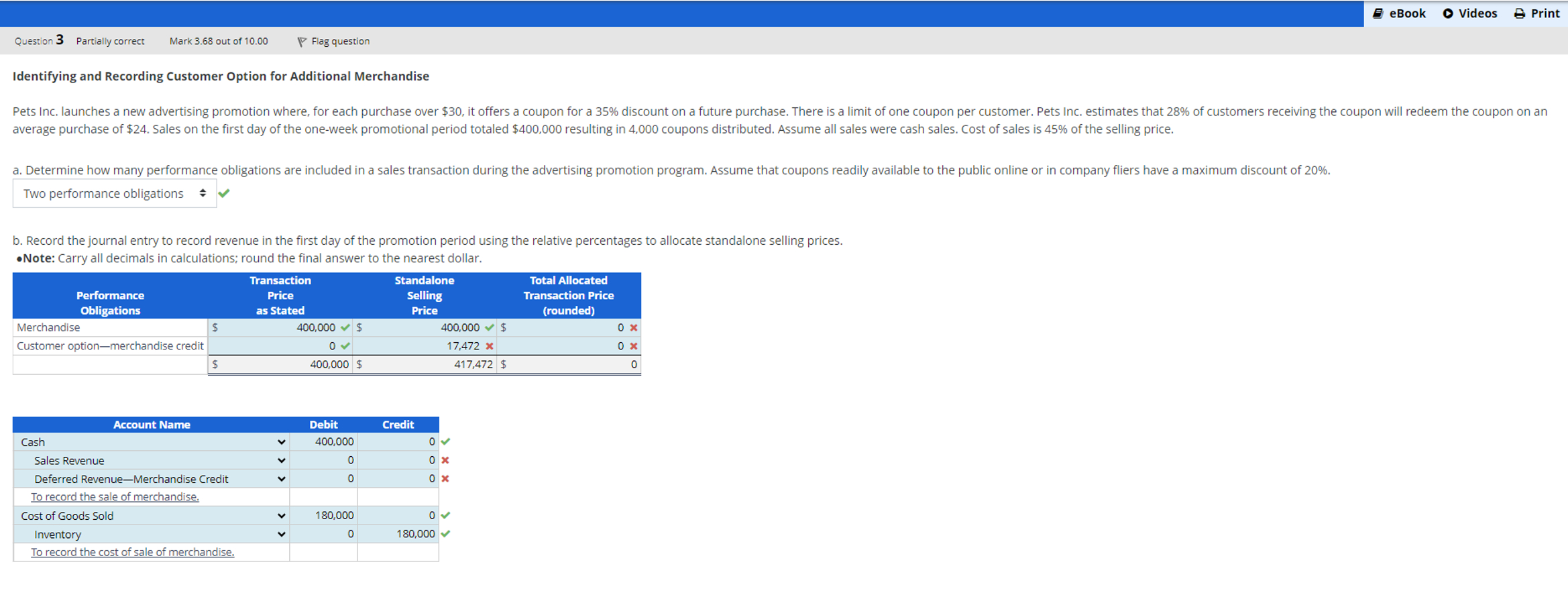 Solved Identifying and Recording Customer Option for | Chegg.com