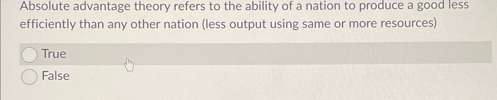 Solved Absolute advantage theory refers to the ability of a | Chegg.com