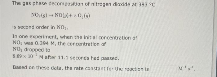 Solved The gas phase decomposition of hydrogen peroxide at | Chegg.com