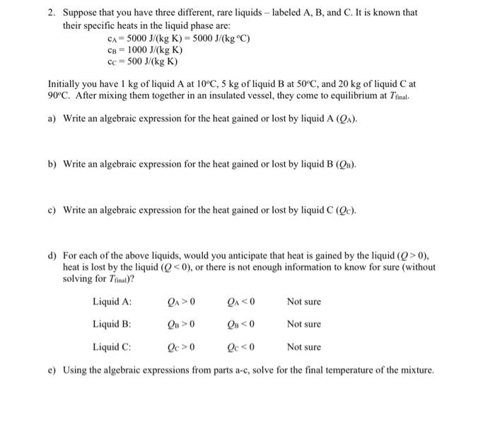 Solved 2. Suppose that you have three different, rare | Chegg.com