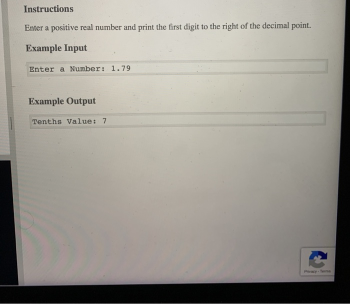 Solved Instructions Enter a positive real number and print | Chegg.com