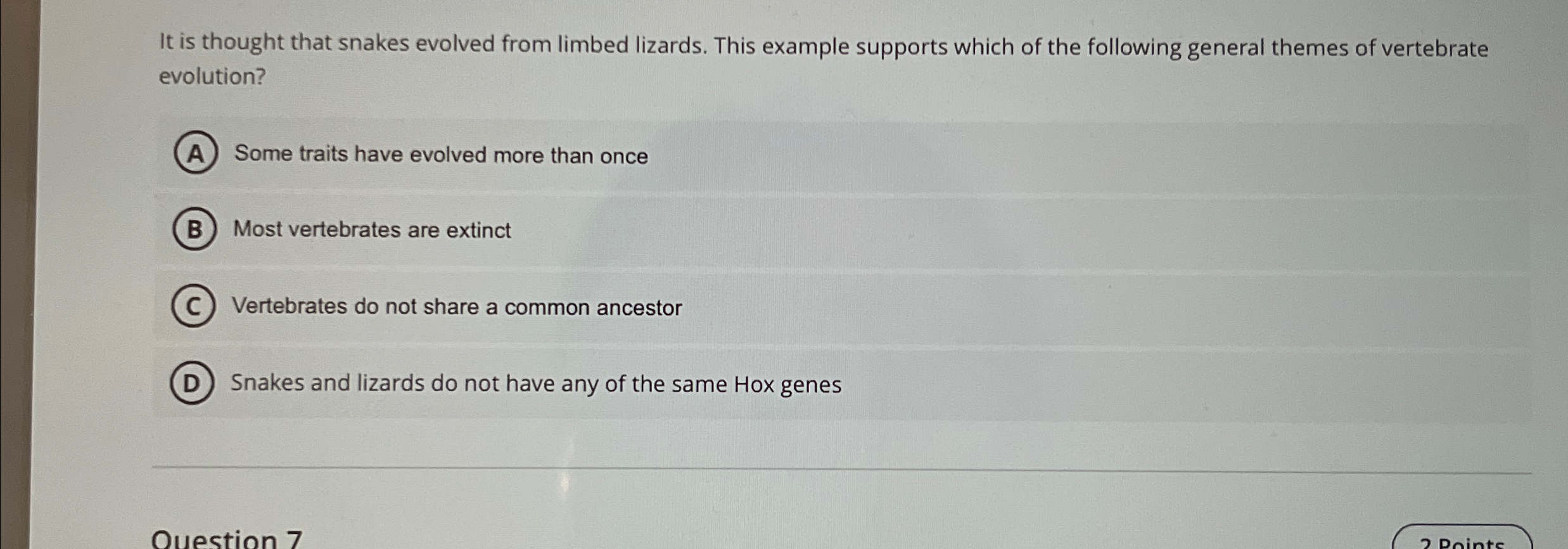 Solved It is thought that snakes evolved from limbed | Chegg.com