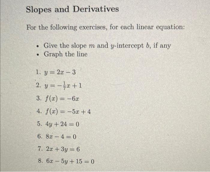 Solved For the following exercises, for each linear | Chegg.com