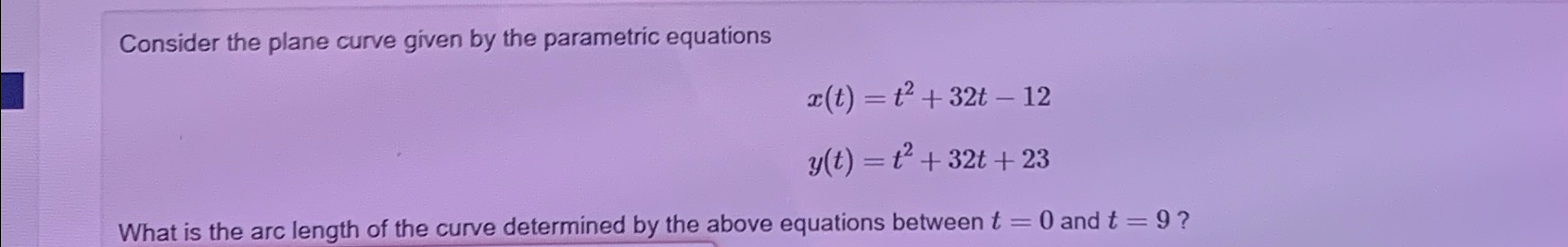 Solved Consider the plane curve given by the parametric | Chegg.com