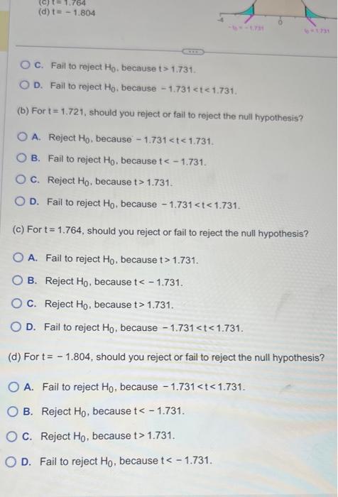 Solved State whether the standardized lest statistic t | Chegg.com
