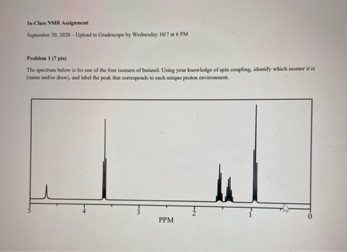 Solved In-Class NMR Assignment September 30, 2020 - Upload | Chegg.com
