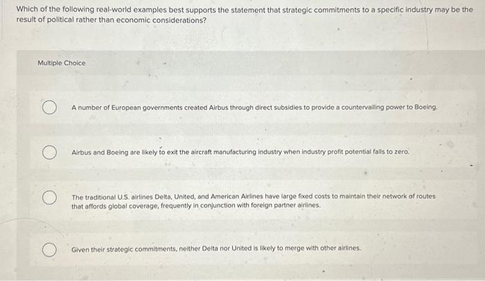 Solved Which of the following real-world examples best | Chegg.com