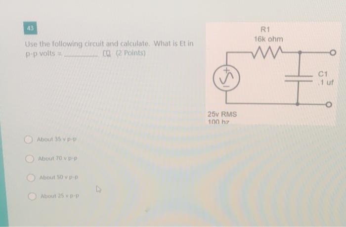 Solved Use the following circuit and calculate. What is Et | Chegg.com