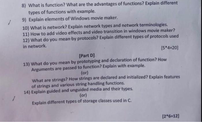 Solved / 8) What is function? What are the advantages of | Chegg.com