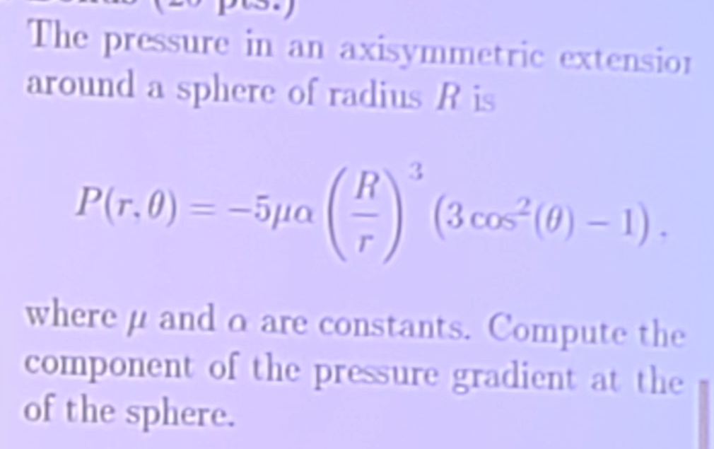 The pressure in an axisymmetric extensior around a | Chegg.com