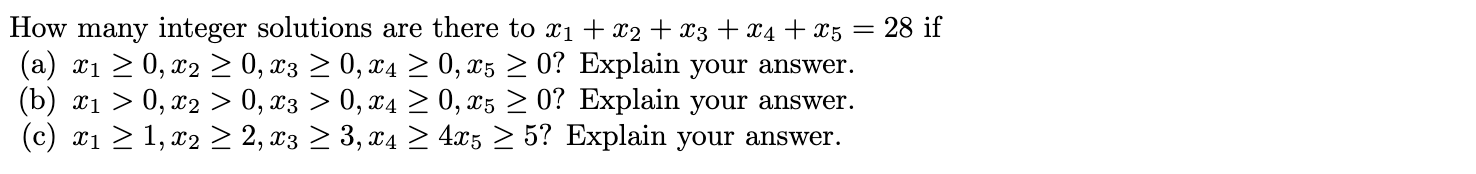 Solved by an EXPERT How many integer solutions are there | Chegg.com