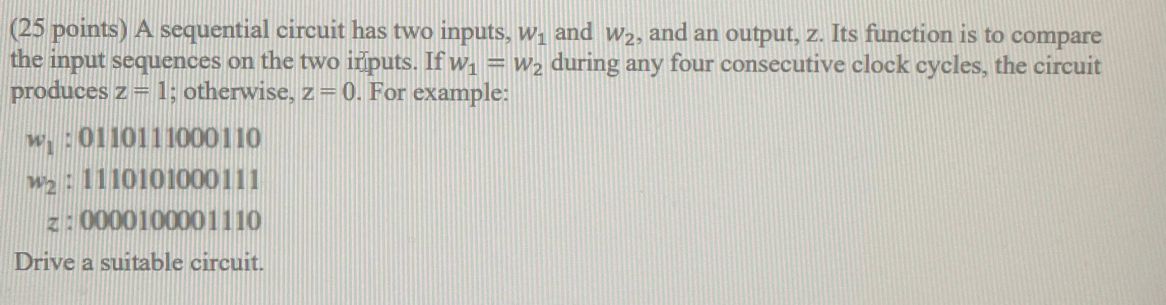 Solved ( 25 ﻿points) ﻿A sequential circuit has two inputs, | Chegg.com