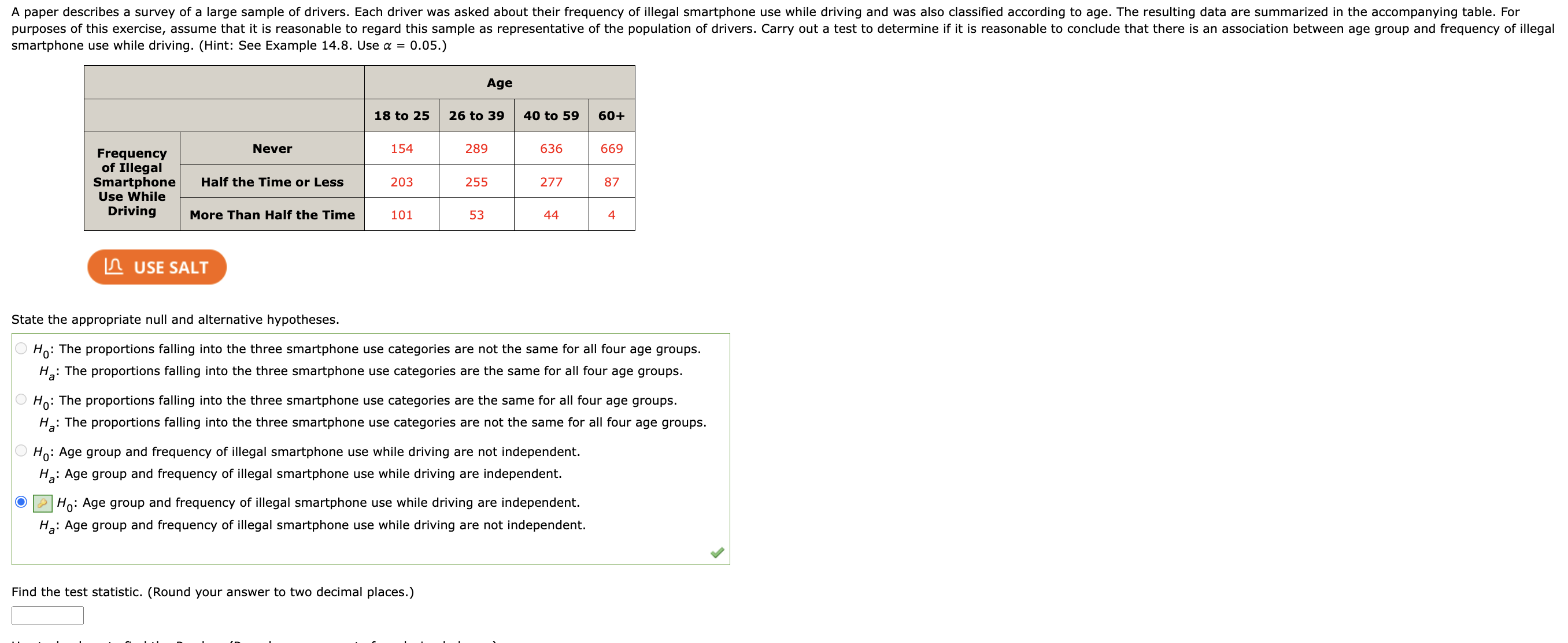 Solved Find The Test Statistic Round Your Answer To Two