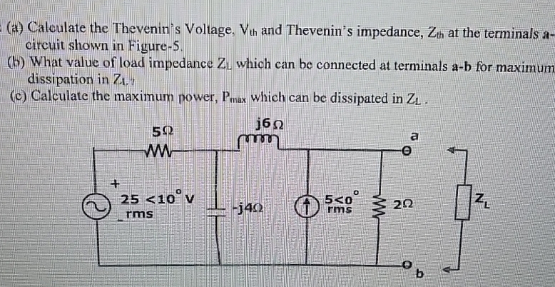 Solved (a) ﻿Calculate the Thevenin's Voltage, Vth ﻿and | Chegg.com