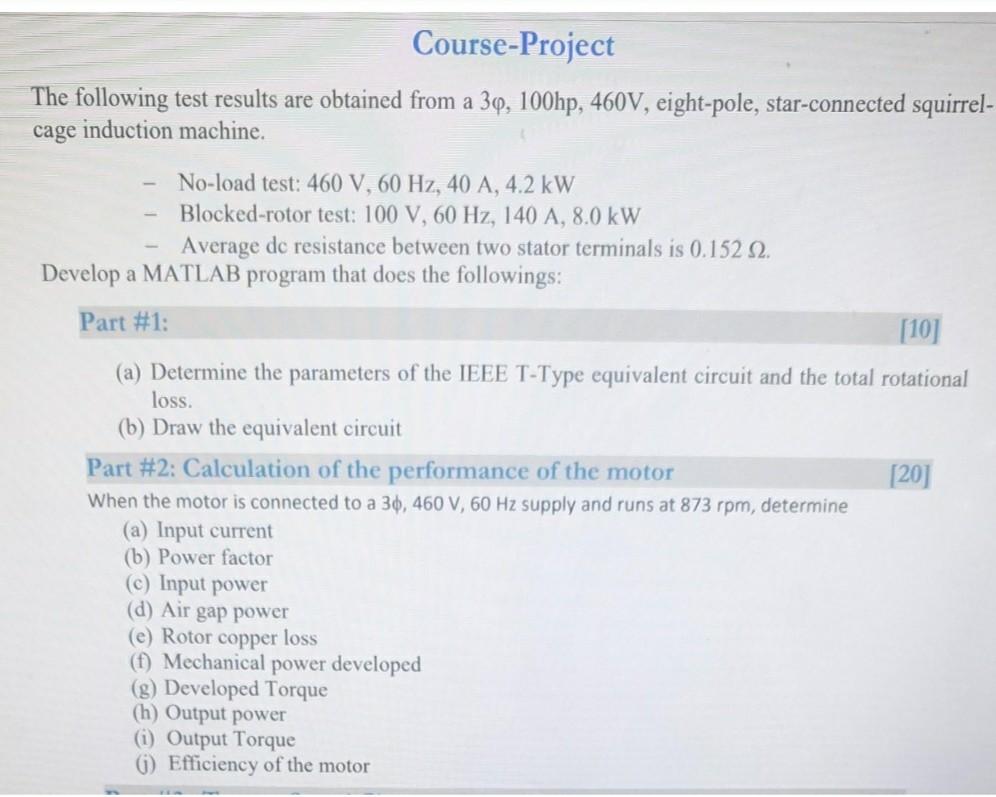 Solved The following test results are obtained from a | Chegg.com