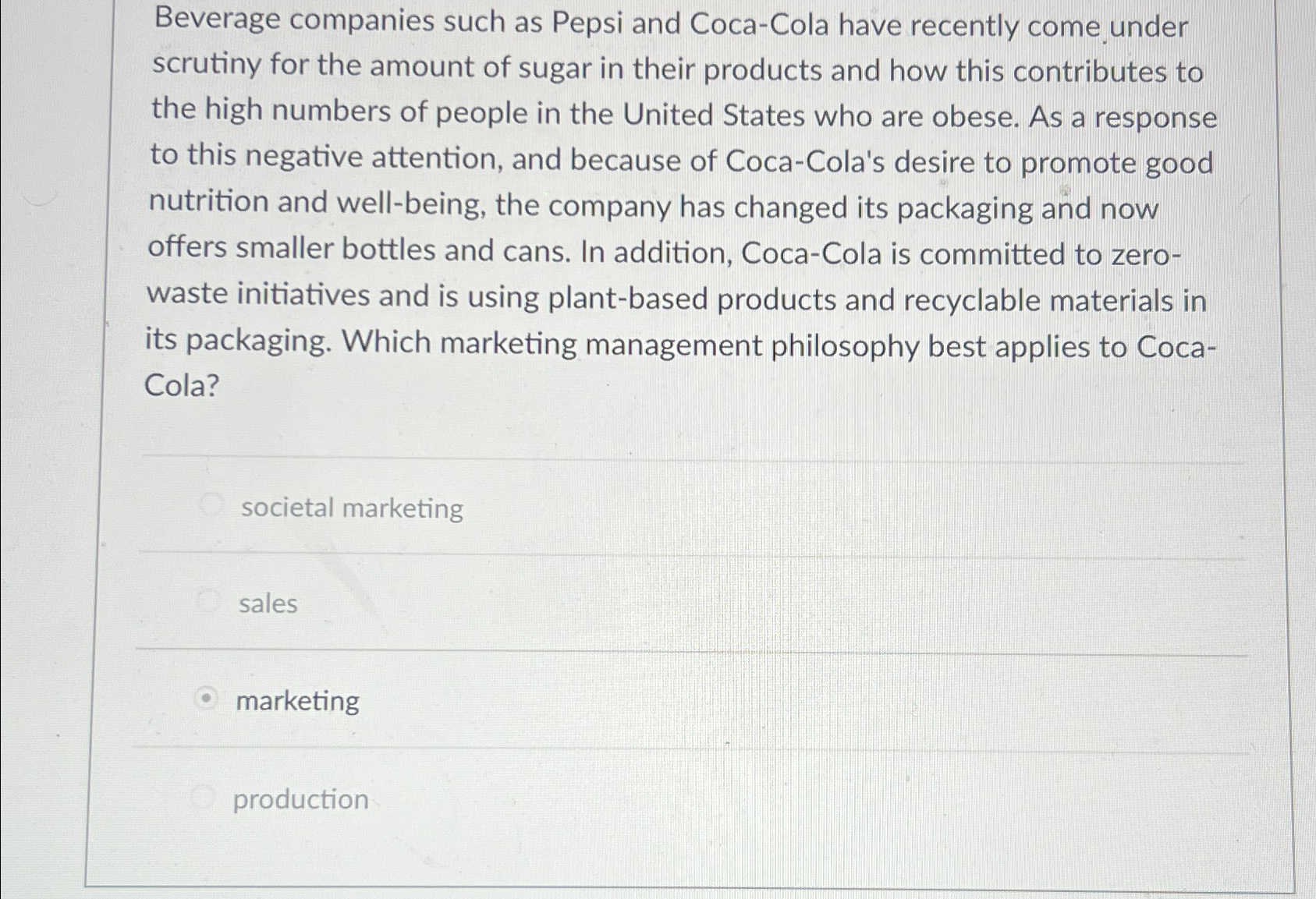 Solved Beverage companies such as Pepsi and Coca-Cola have | Chegg.com