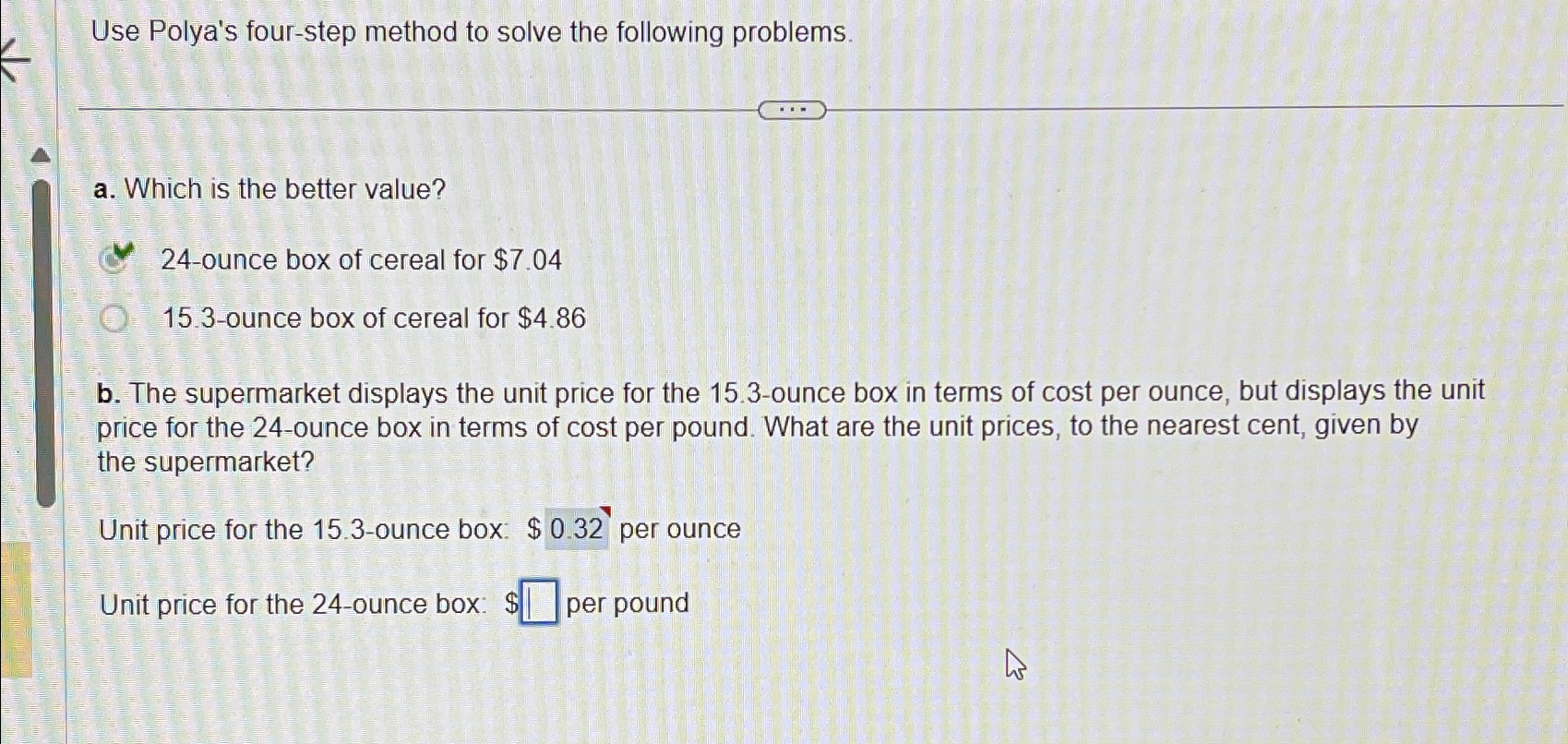 Solved Use Polya's four-step method to solve the following | Chegg.com