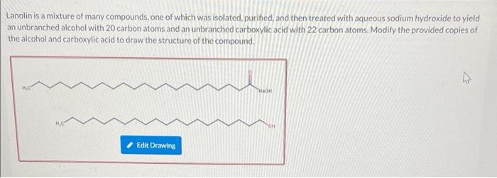 Solved Lanolin is a mixture of many compounds, one of which | Chegg.com