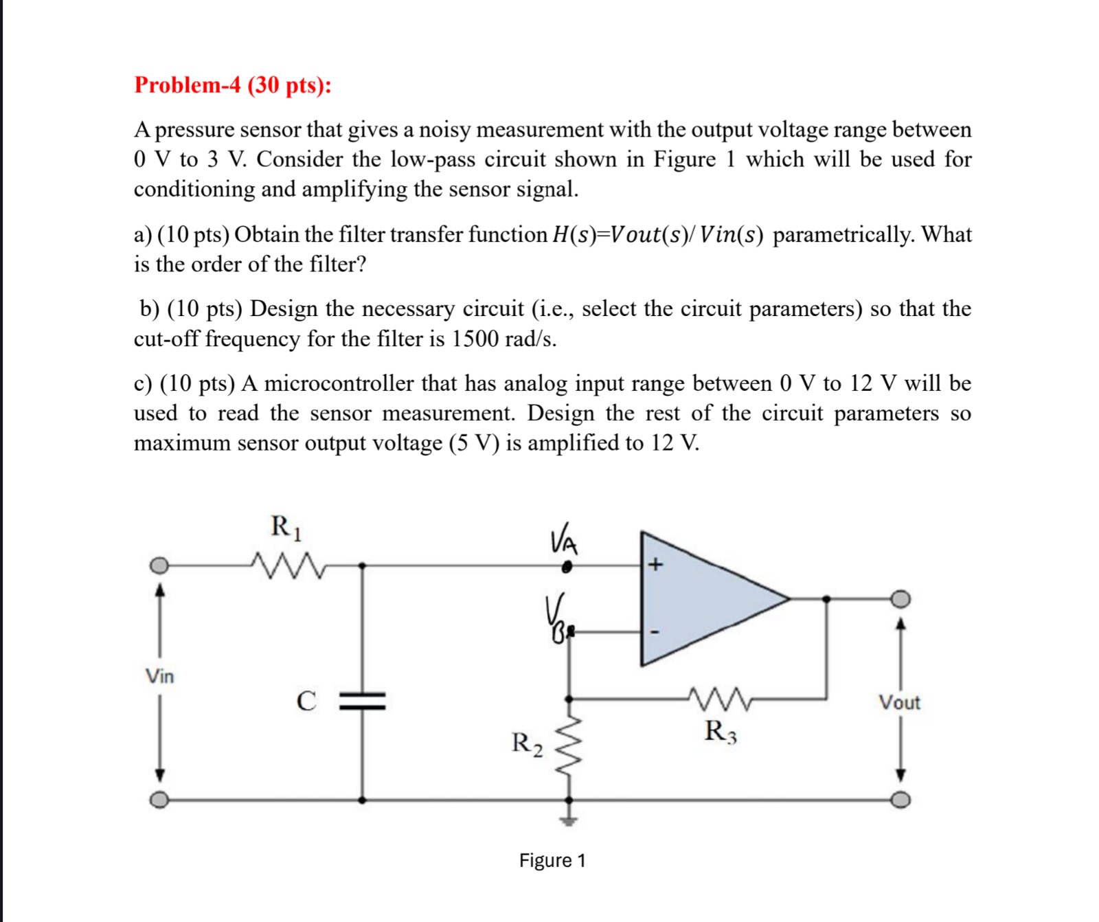 Solved A pressure sensor that gives a noisy measurement with | Chegg.com