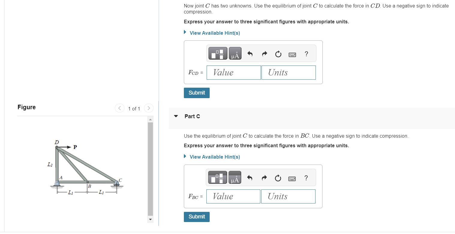 Now joint C ﻿has two unknowns. Use the equilibrium of | Chegg.com