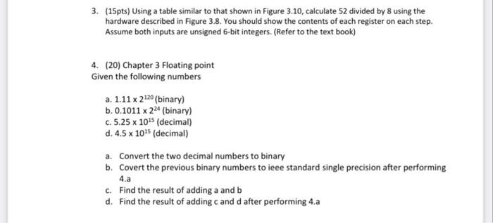 Solved 3. (15pts) Using a table similar to that shown in | Chegg.com